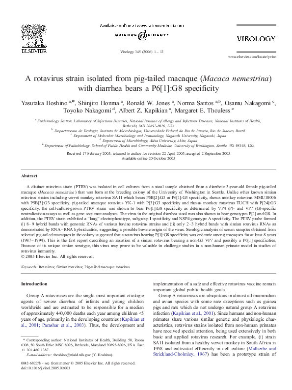 (PDF) A rotavirus strain isolated from pig-tailed macaque (Macaca ...