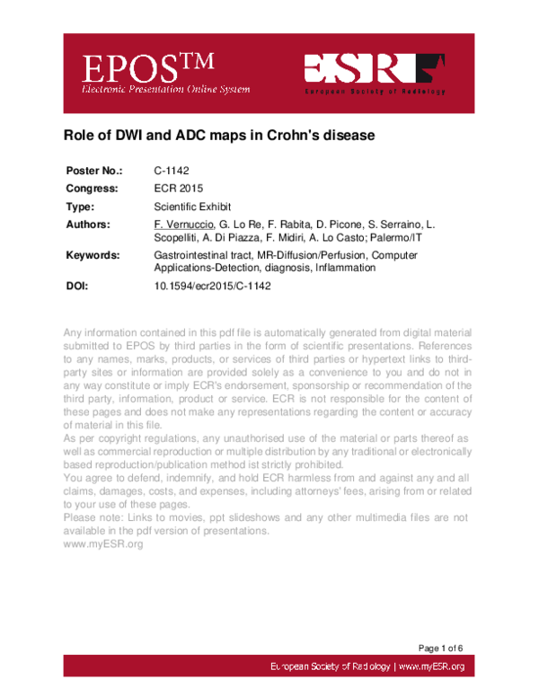 (PDF) Role of DWI and ADC maps in Crohn's disease