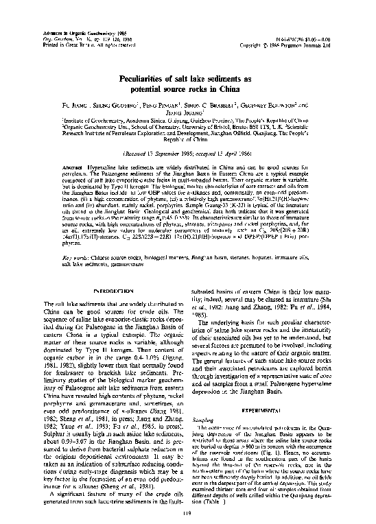 (PDF) Peculiarities of salt lake sediments as potential source rocks in ...