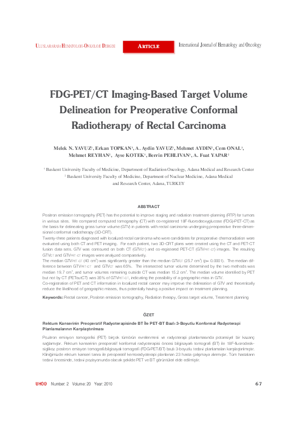 (PDF) FDG-PET/CT imaging-based target volume delineation for ...