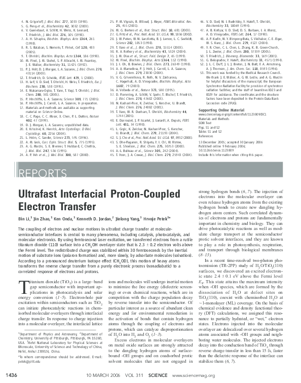 (PDF) Ultrafast Interfacial Proton-Coupled Electron Transfer