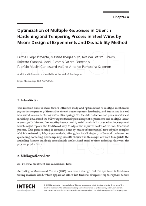 (PDF) Optimization of Multiple Responses in Quench Hardening and Tempering Process in Steel ...