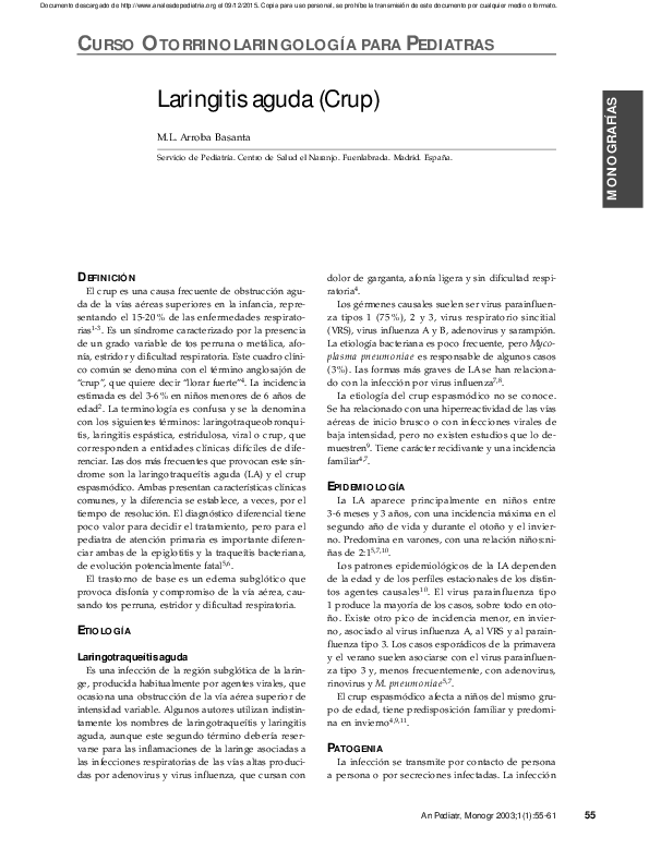 (PDF) Laringitis aguda (Crup