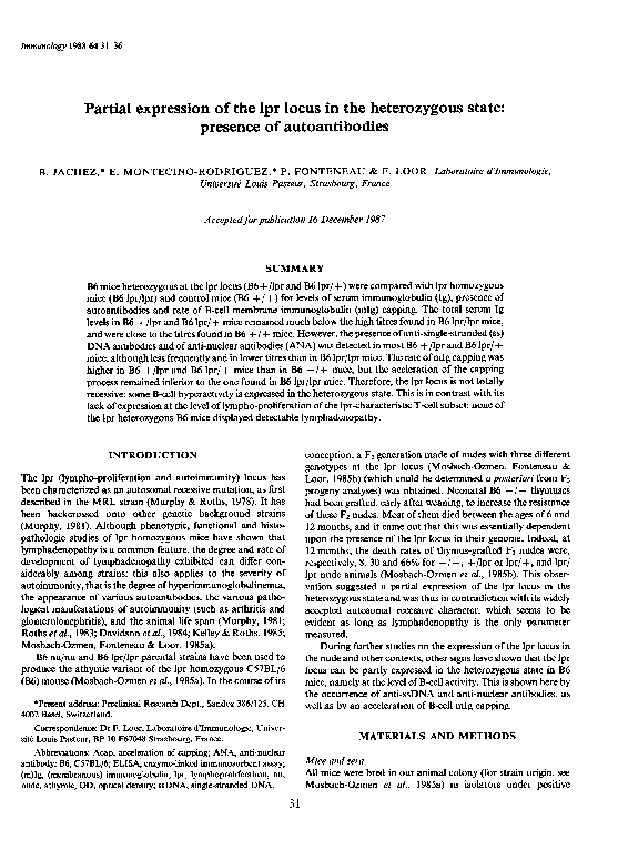 (PDF) Partial expression of the lpr locus in the heterozygous state ...