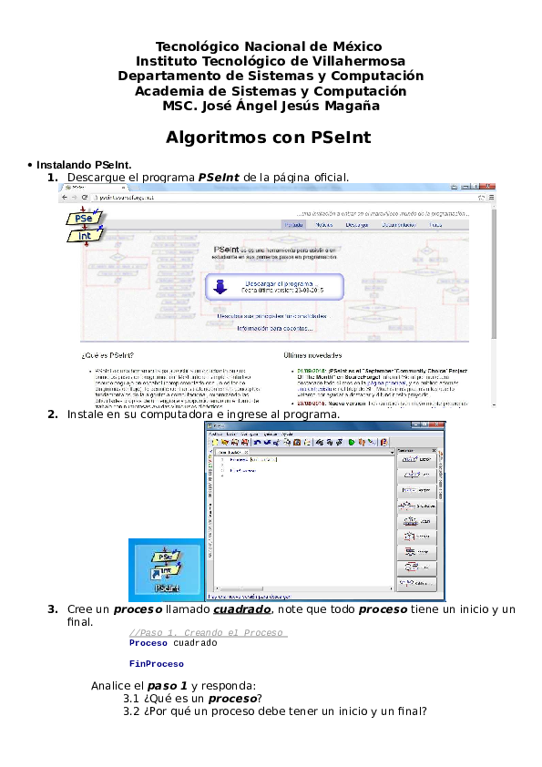 Pdf Practica Algoritmos Con Pse Int
