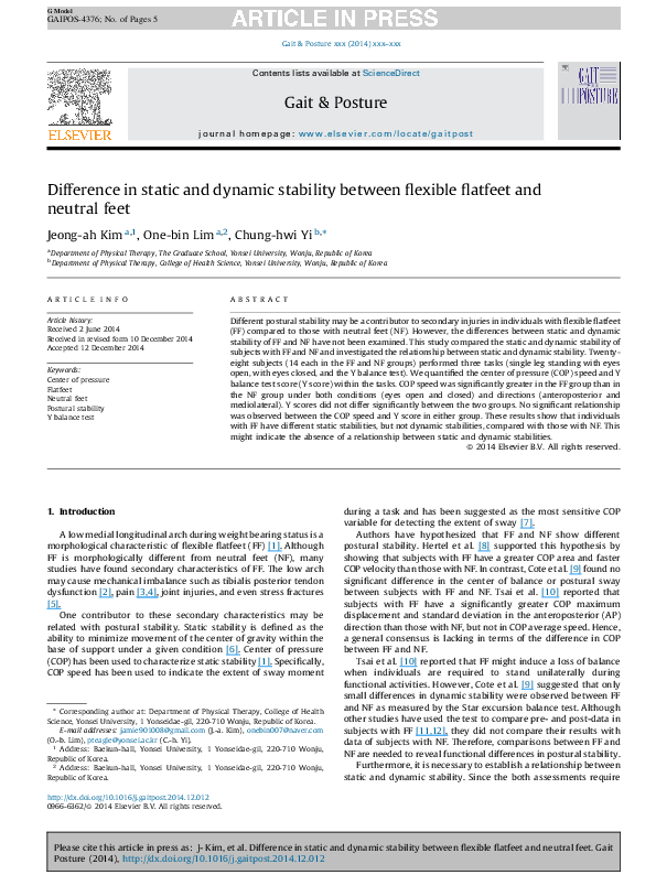(PDF) Difference in static and dynamic stability between flexible ...