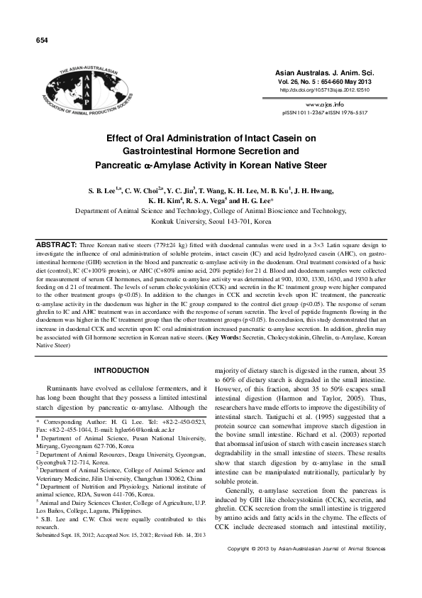 (PDF) Effect of Oral Administration of Intact Casein on ...