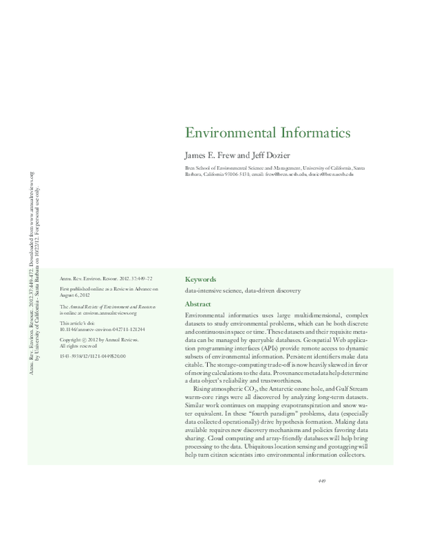 (PDF) Environmental Informatics