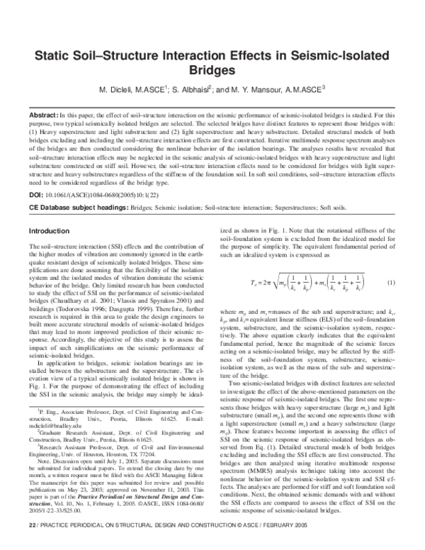 Pdf Performance Based Design Of Seismic Isolated Bridges In Near Fault Zones Using Elastic Gap
