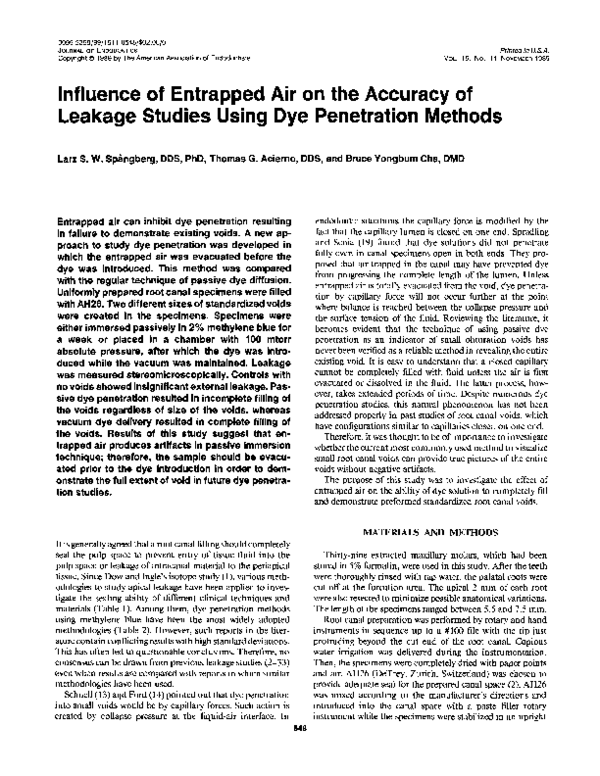 (PDF) Influence of entrapped air on the accuracy of leakage studies ...