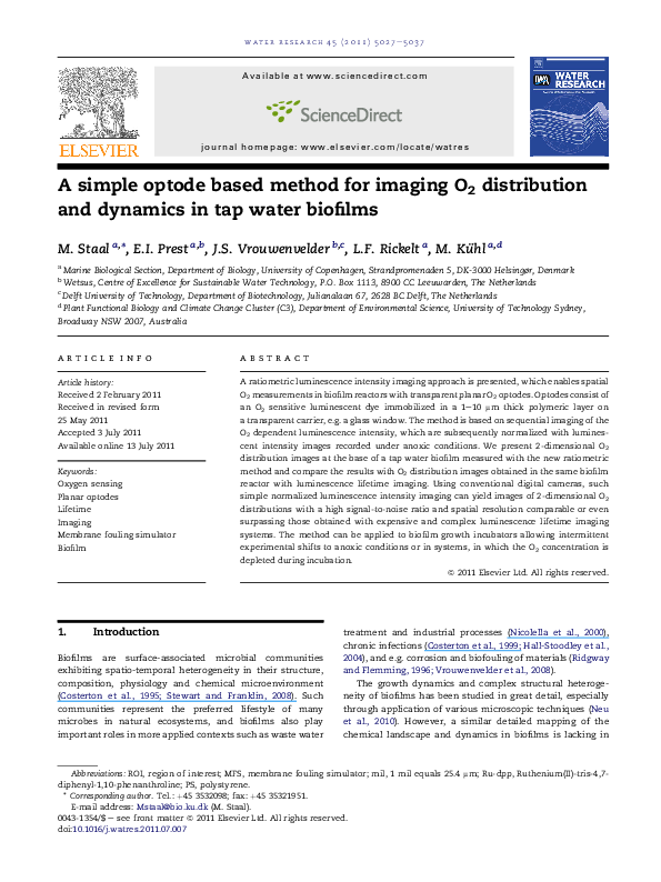 (PDF) A simple optode based method for imaging O2 distribution and ...