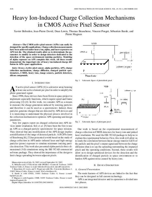 (PDF) Heavy ion-induced charge collection mechanisms in CMOS active pixel sensor