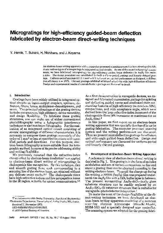 (PDF) Microgratings for high-efficiency guided-beam deflection ...