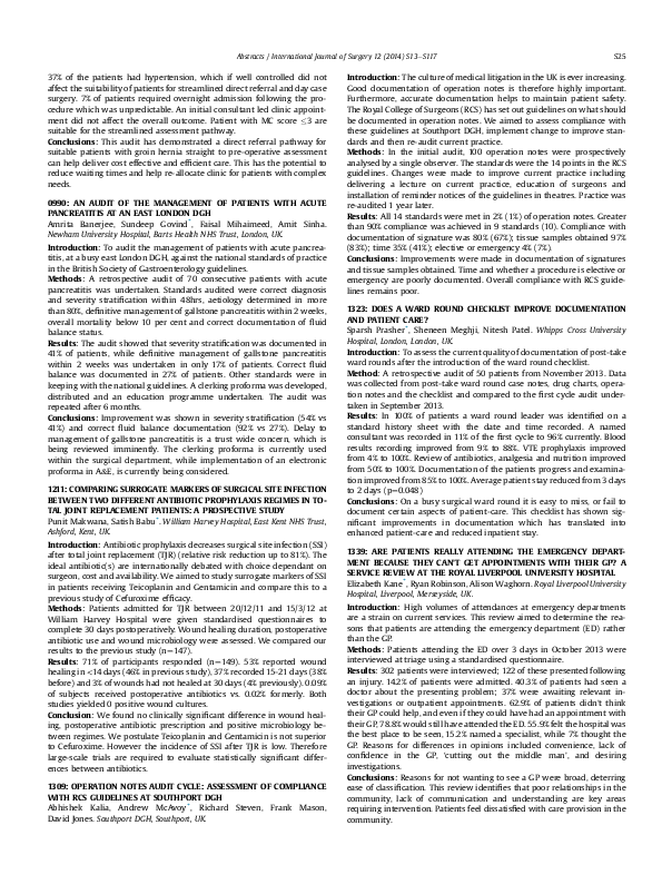 (PDF) Does a ward round checklist improve documentation and patient care?