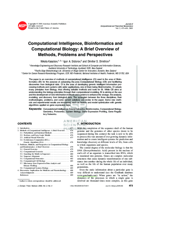 (PDF) Computational Intelligence, Bioinformatics and Computational ... (PDF) Computational Intelligence, Bioinformatics and Computational ...