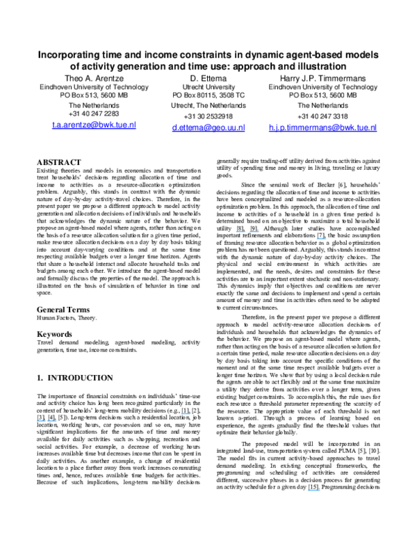 (PDF) Incorporating time and income constraints in dynamic agent-based models of activity ...