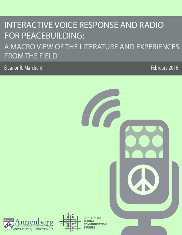 (PDF) Interactive Voice Response and Radio for Peacebuilding: A Macro ...