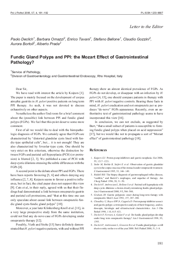 (PDF) Fundic gland polyps and PPI: the Mozart effect of ...