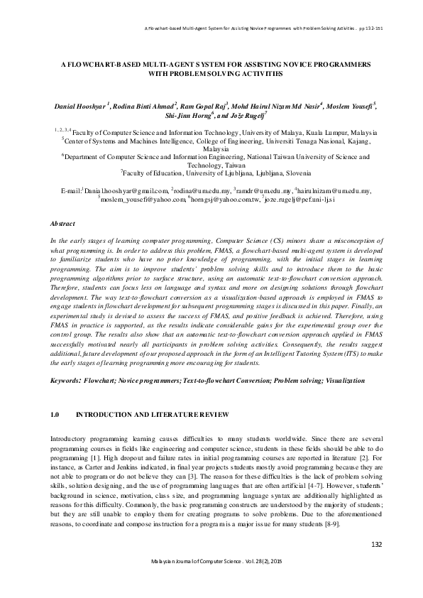 Pdf A Flowchart Based Multi Agent System For Assisting Novice Programmers With Problem Solving