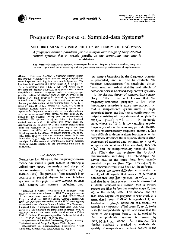 (PDF) Frequency response of sampled-data systems