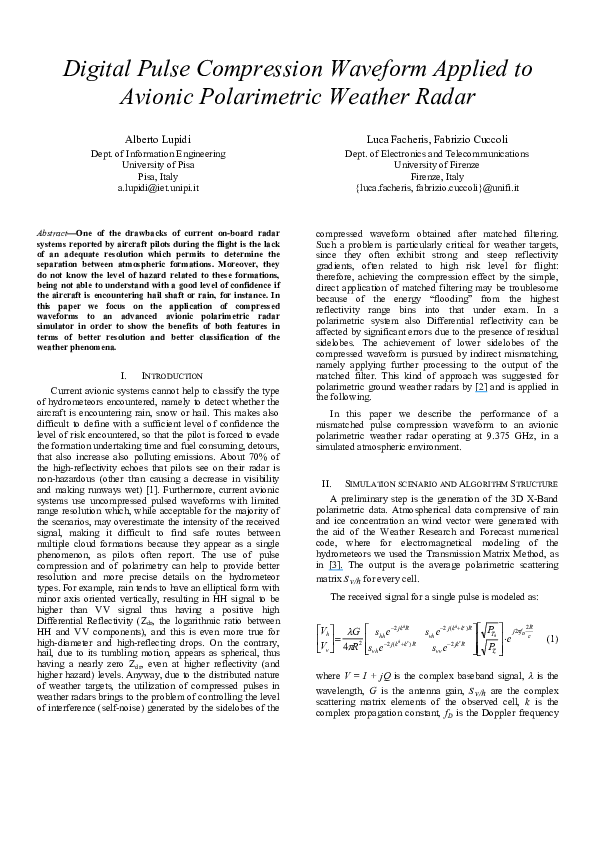 (PDF) Digital pulse compression waveform applied to avionic ...