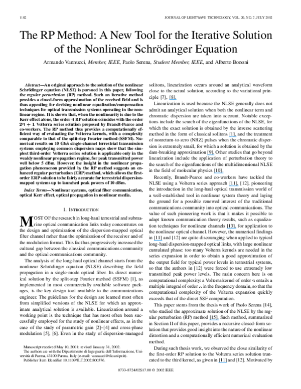 (PDF) The RP method: a new tool for the iterative solution of the ...
