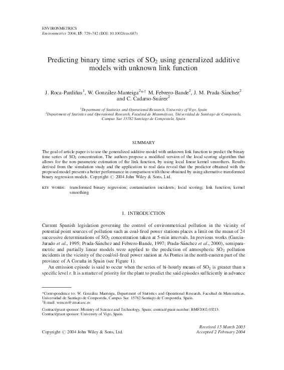 (PDF) Predicting binary time series of SO2 using generalized additive models with unknown link ...