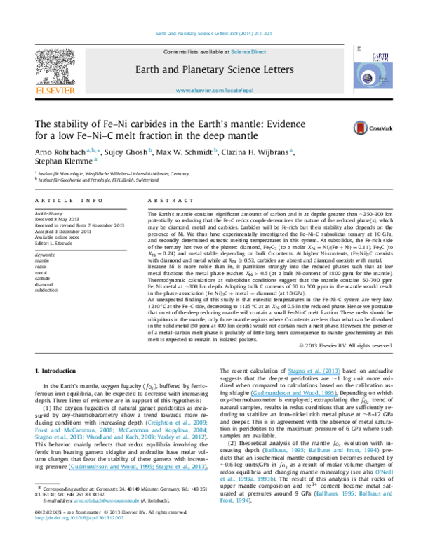 (PDF) Earth and Planetary Science Letters 2014 Rohrb