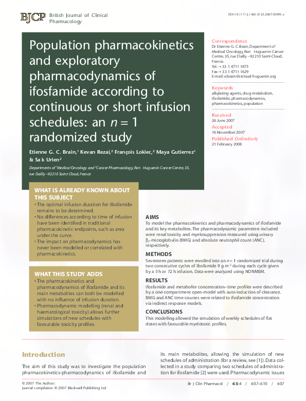 (PDF) Physiologically based modelling of tranexamic acid pharmacokinetics following intravenous ...