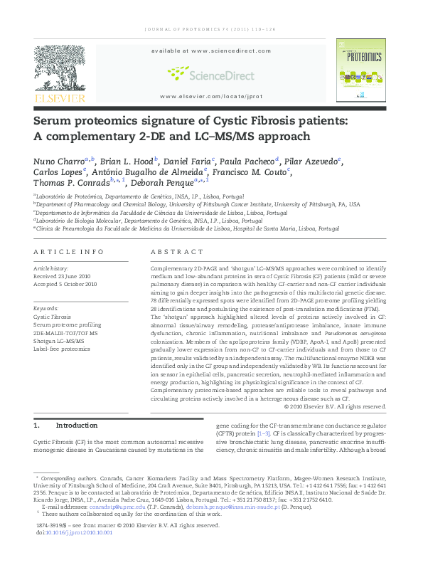 (PDF) Serum proteomics signature of Cystic Fibrosis patients: A ...