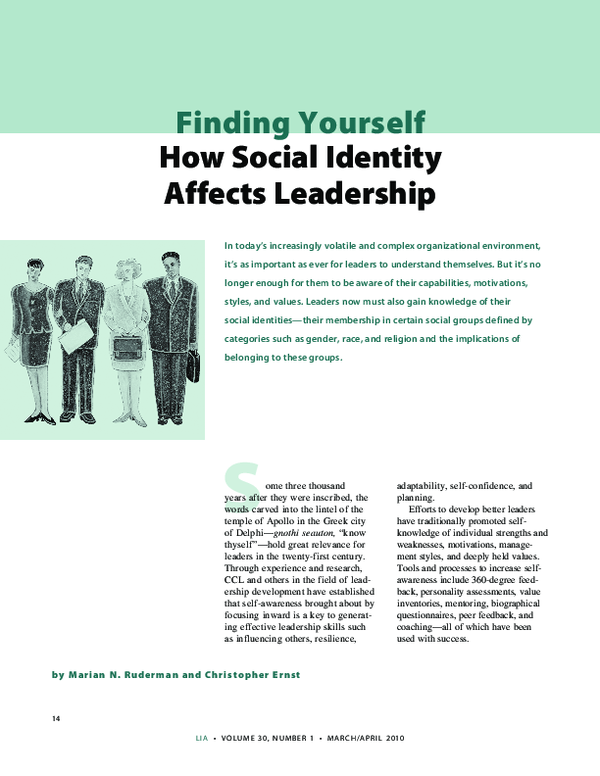 (PDF) Finding yourself how social identity affects leadership