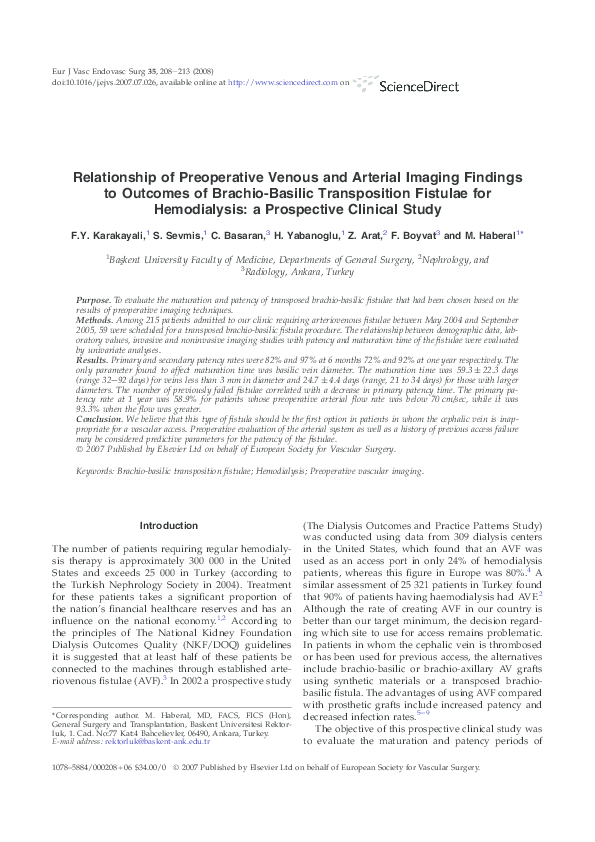 (PDF) Relationship of Preoperative Venous and Arterial Imaging Findings ...