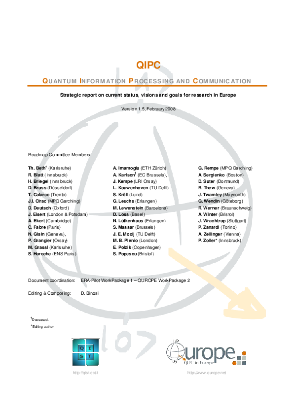 (PDF) Quantum information processing and communication