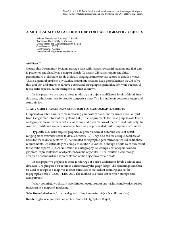 (PDF) A multi-scale data structure for cartographic objects