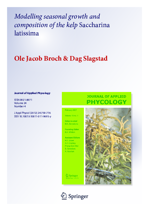 (PDF) Modelling seasonal growth and composition of the kelp Saccharina ...