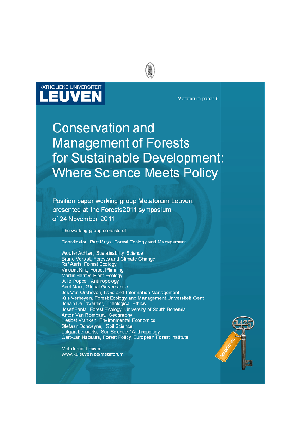 (PDF) Conservation and Management of Forests for Sustainable ...
