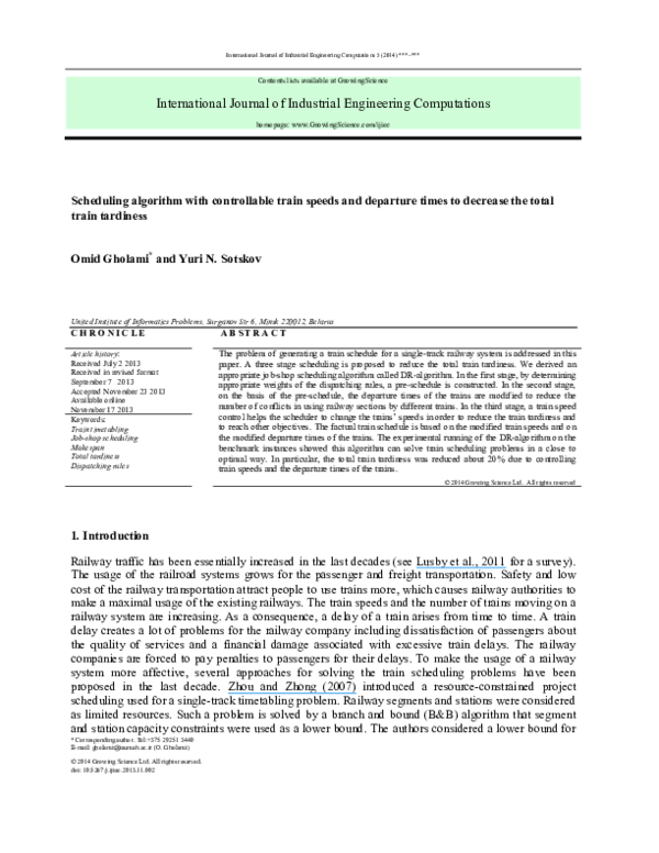 Scheduling Algorithm With Controllable Train Speeds And Departure Times To Decrease The Total