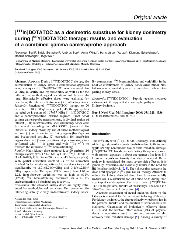 (PDF) [111In]DOTATOC as a dosimetric substitute for kidney dosimetry ...