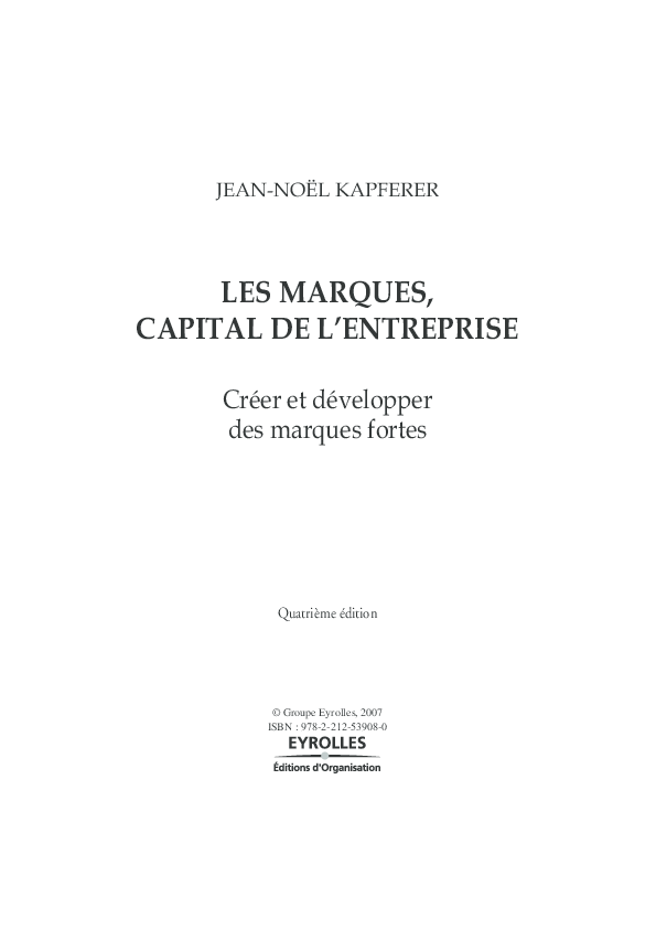 (PDF) LES MARQUES, CAPITAL DE L'ENTREPRISE