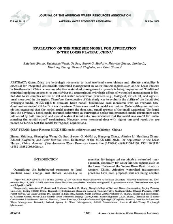 (PDF) Evaluation of the MIKE SHE Model for Application in the Loess ...