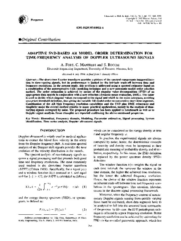 (PDF) Adaptive SVD-based AR model order determination for time ...