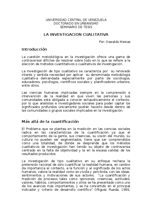 (DOC) LA INVESTIGACION CUALITATIVA