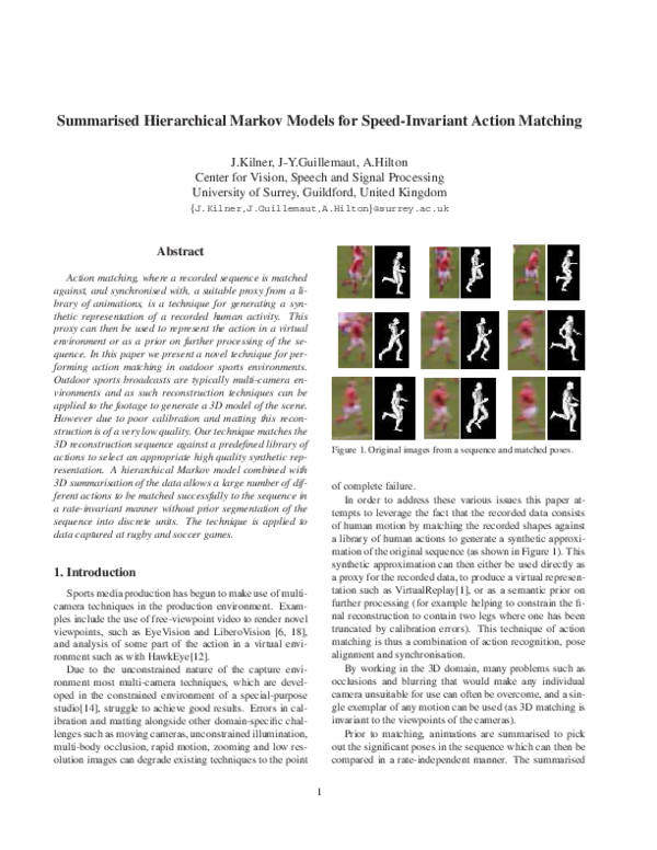(PDF) Summarised hierarchical Markov models for speed-invariant action matching