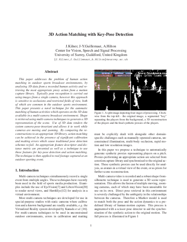 Pdf 3d Action Matching With Key Pose Detection