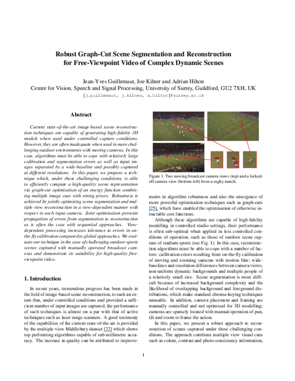 (PDF) Robust graph-cut scene segmentation and reconstruction for free ...