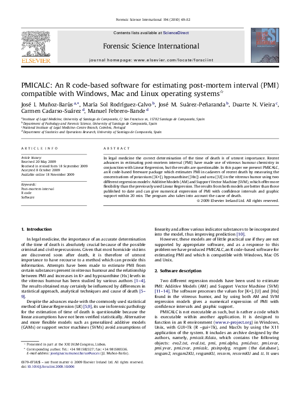 (PDF) PMICALC: An R code-based software for estimating post-mortem ...