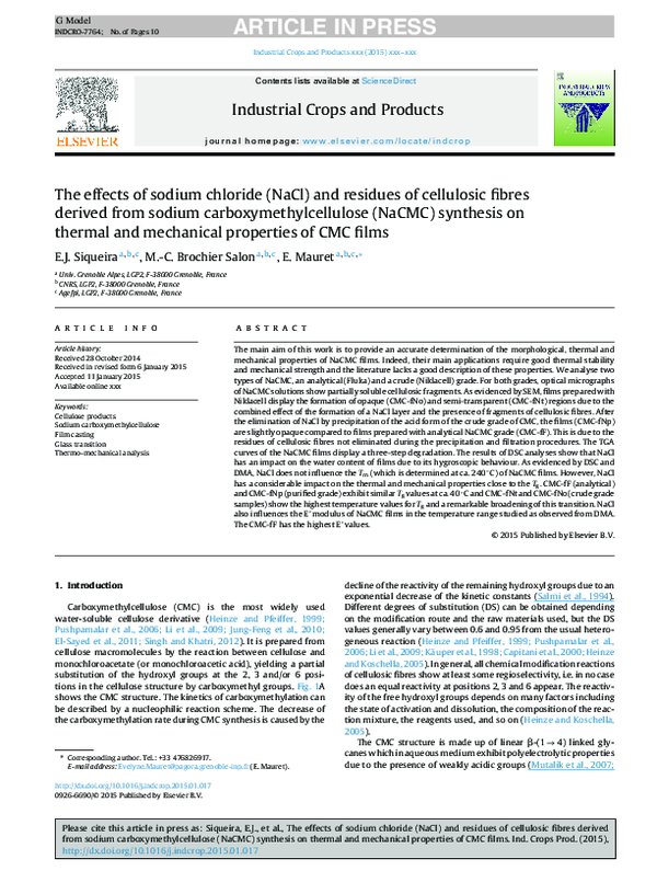 (PDF) The effects of sodium chloride (NaCl) and residues of cellulosic ...