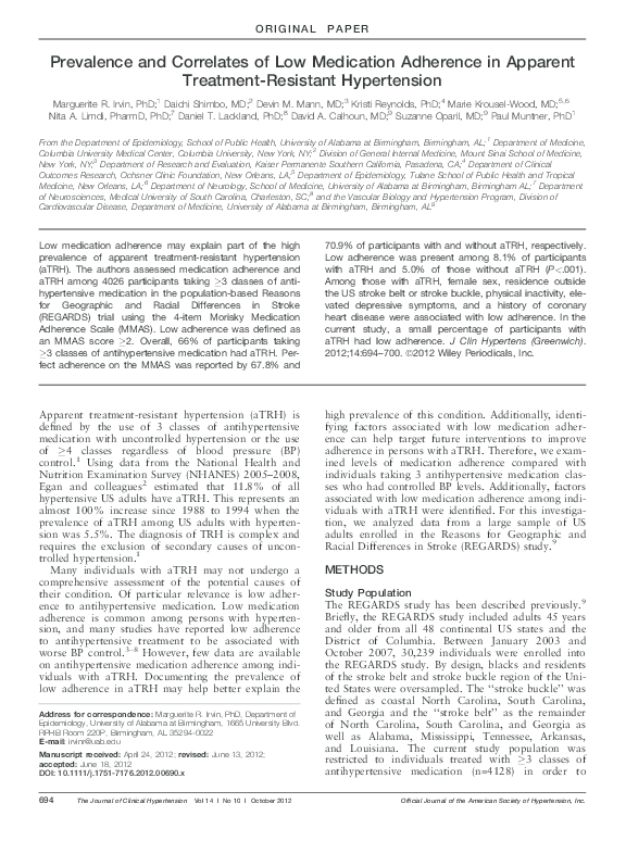 (PDF) Comparison of Morisky Medication Adherence Scale with Therapeutic ...