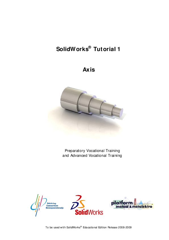 (PDF) SolidWorks ® Tutorial 1 Axis Preparatory Vocational Training and ...