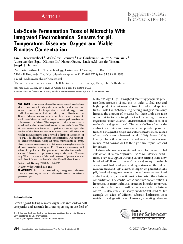 (PDF) Lab-scale fermentation tests of microchip with integrated ...